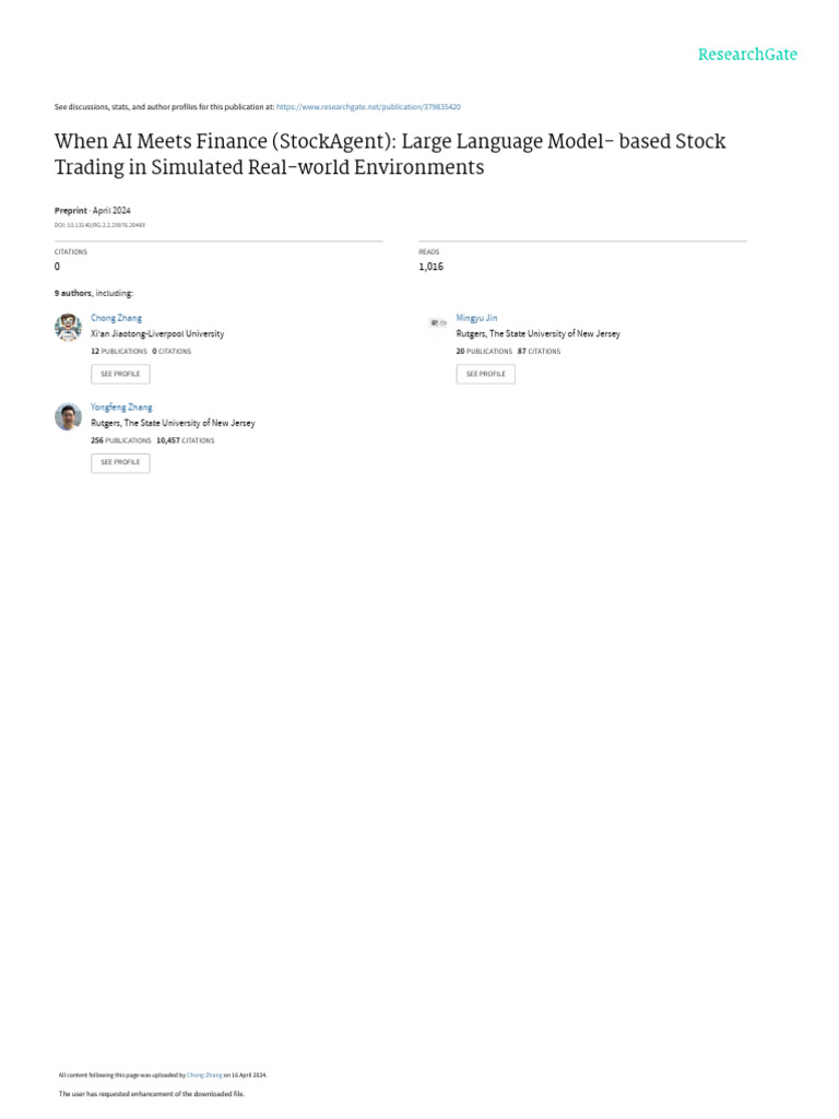 AI-Driven Stock Trading Simulation Insights | PDF | Stocks | Market ...