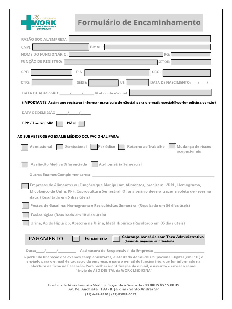 Encaminhamento de Exames Workmedicina 17.05.2022 | PDF | Medicina Clínica