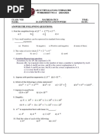 Important Questions Class 7 Maths Chapter 11 Exponents and Powers PDF | PDF | Exponentiation ...
