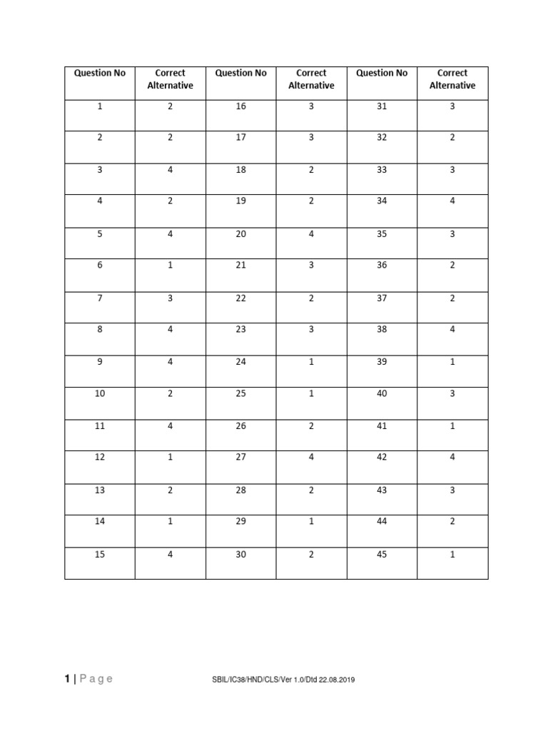 IC 38 - Answer Sheet | PDF