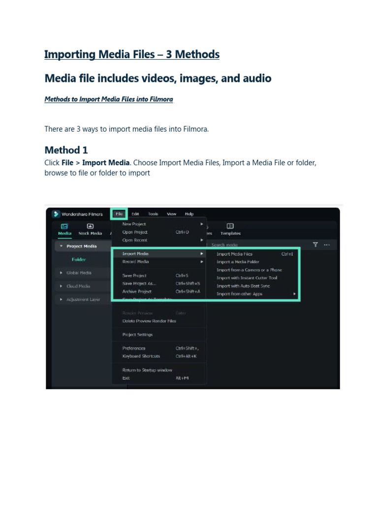 Importing Media Files | PDF