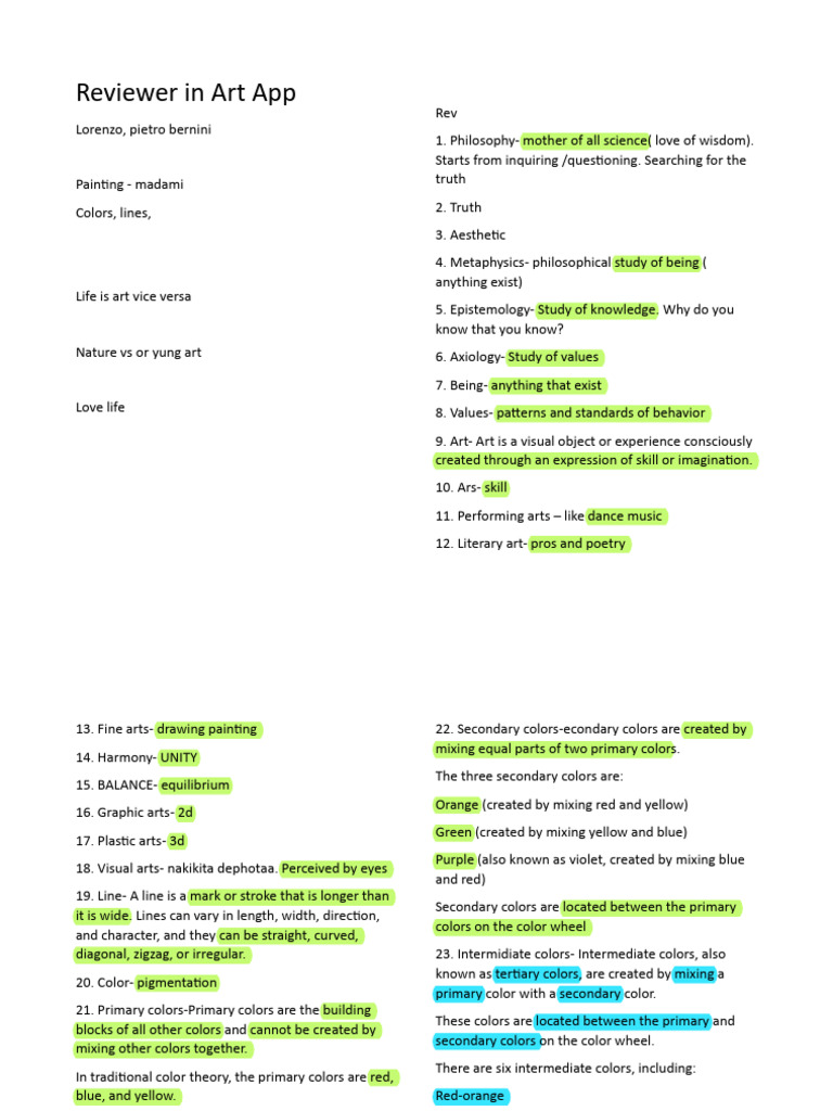 Reviewer in Art App(1) | Download Free PDF | Color | Paintings