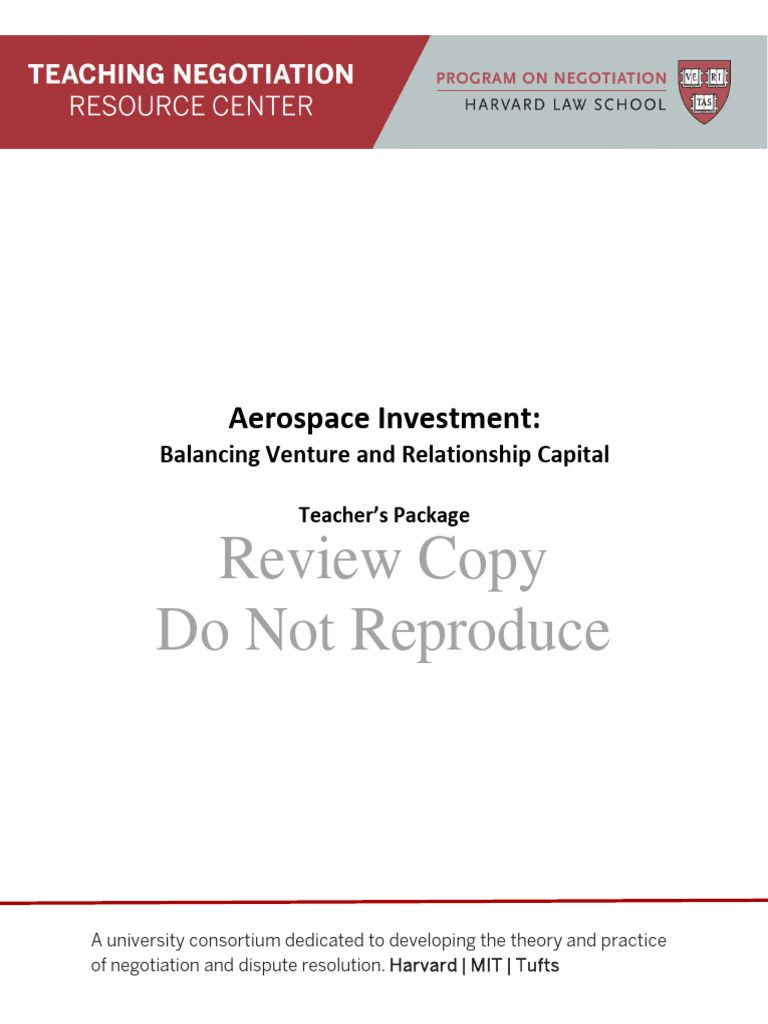 Aerospace Investment Full | PDF | Negotiation | Venture Capital