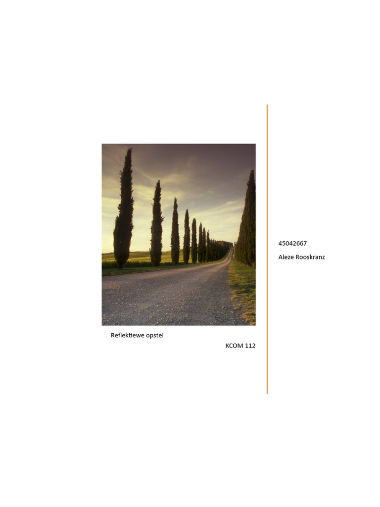 Reflektiewe Opstel Finaal KCOM | PDF