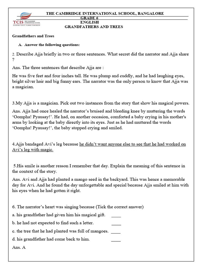 Grandfather and Trees Notes | PDF