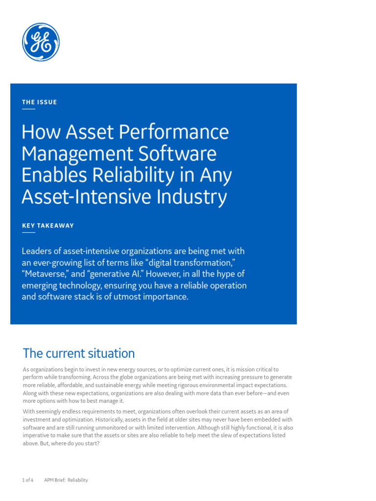 APM Software Boosts Asset Reliability | PDF | Reliability Engineering | Business
