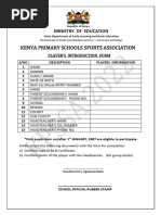 Kpssa Players' Introductory Form..term 2 2025-1 | PDF
