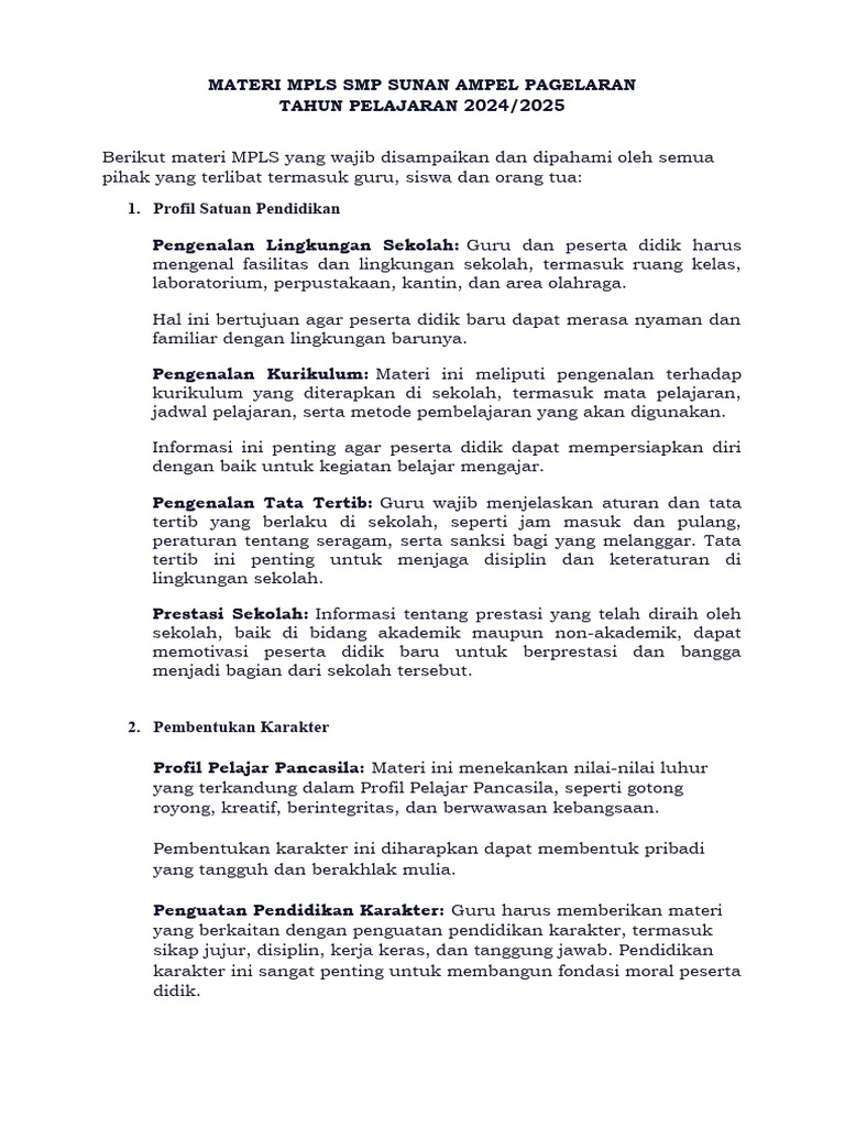 Materi MPLS SMP Sunan Ampel | PDF