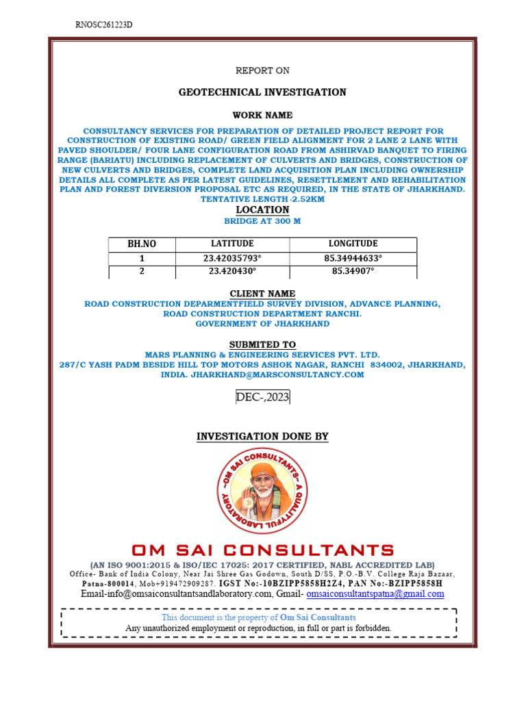 RCD Soil Report at 300M | PDF | Geotechnical Engineering | Civil ...