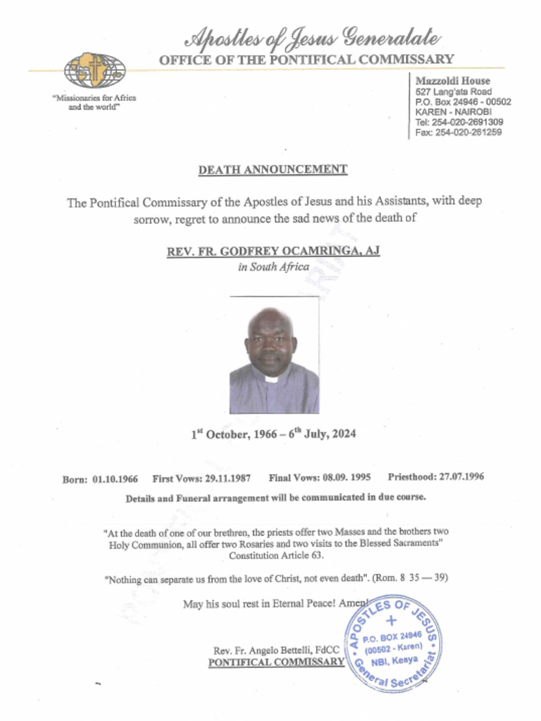 Death Announcement | PDF