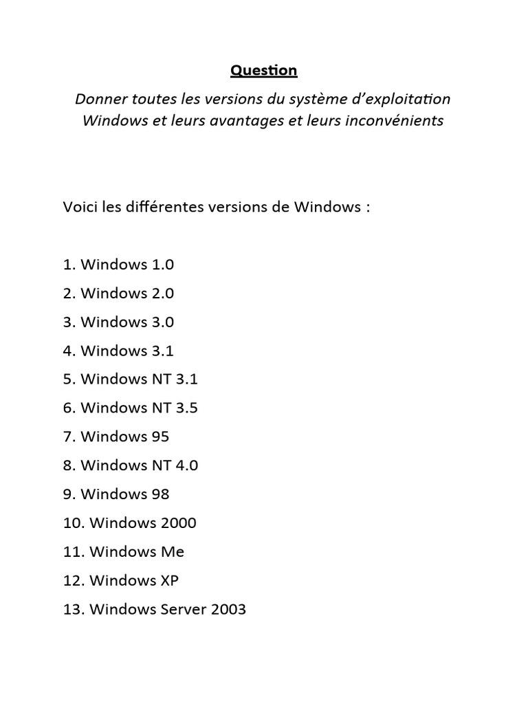 TP Informatique | PDF | Microsoft Windows | Plate-forme (informatique)