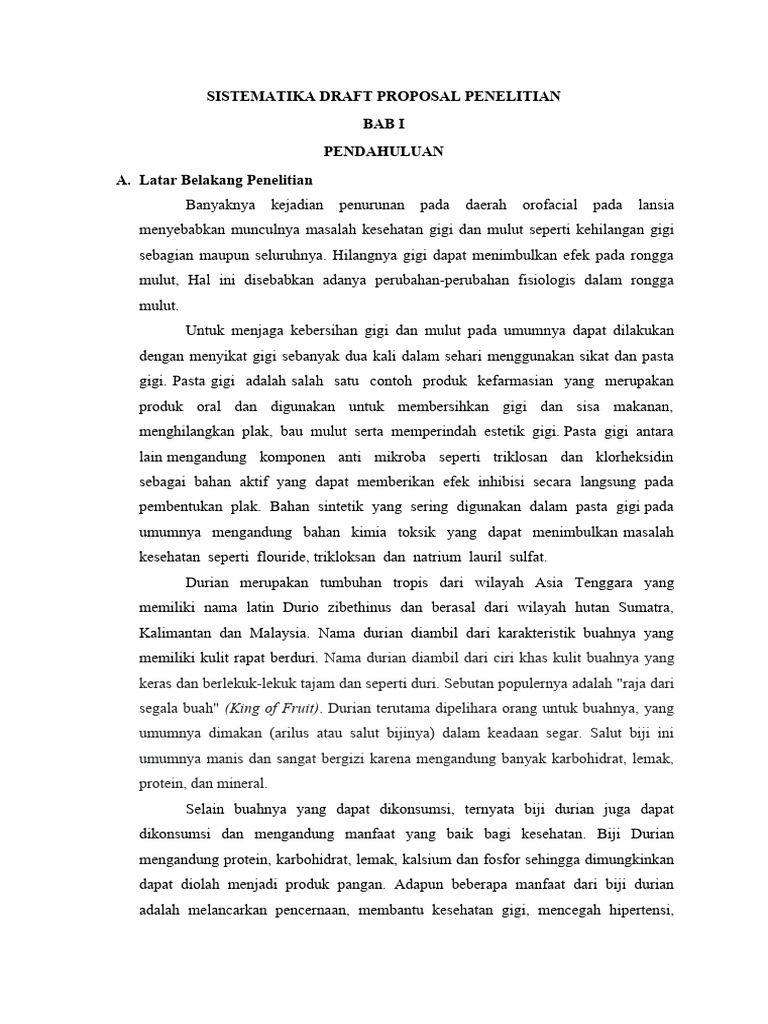 Sistematika Draft Proposal Penelitian | PDF