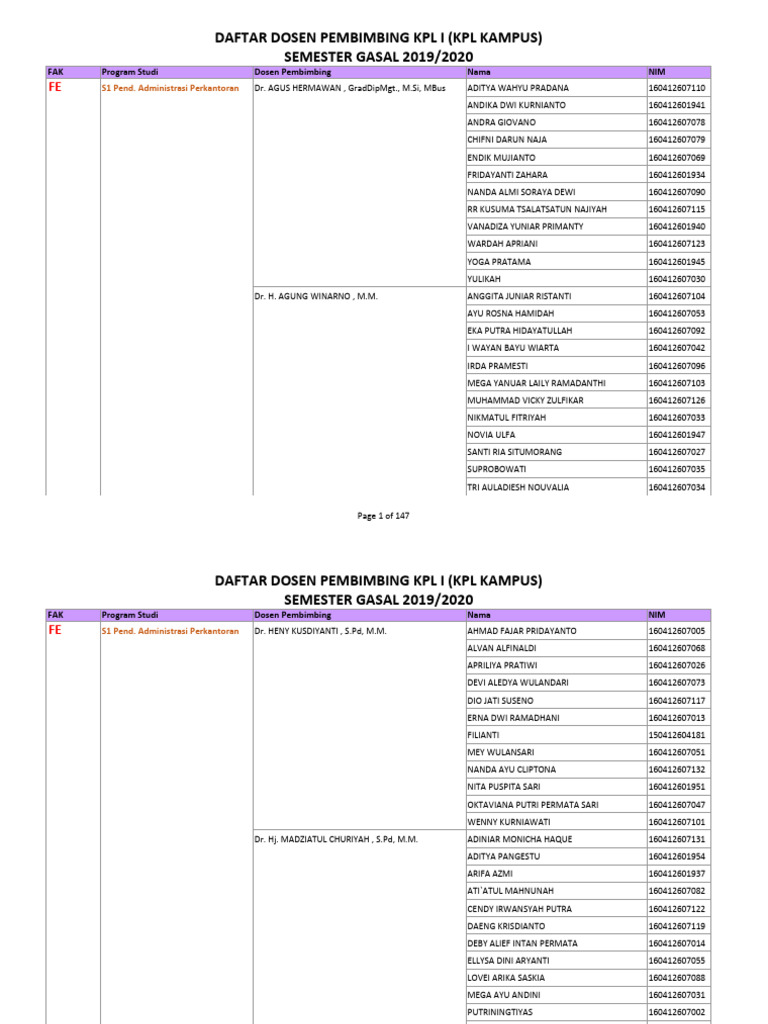 Pembimbing KPL I Gasal 2019 2020 | PDF