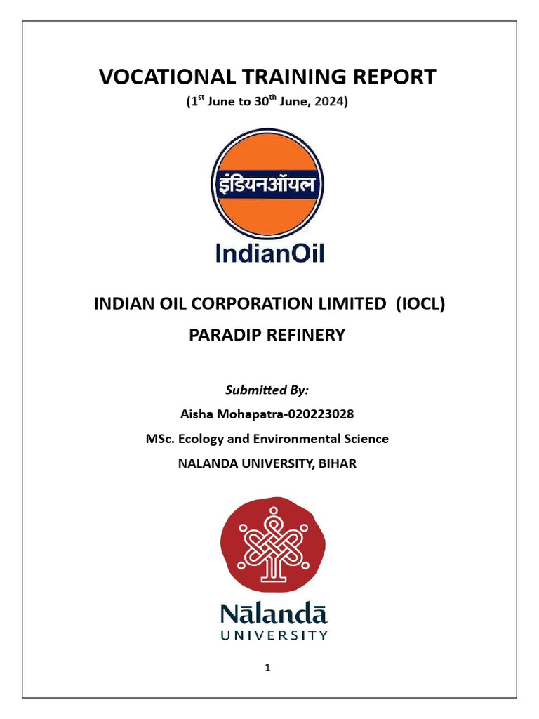 Iocl Report | PDF | Exhaust Gas | Oil Refinery