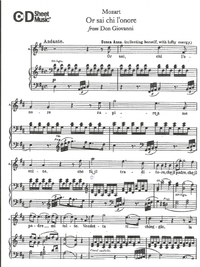 Or Sai Chi L'onore (Don Giovanni) | PDF