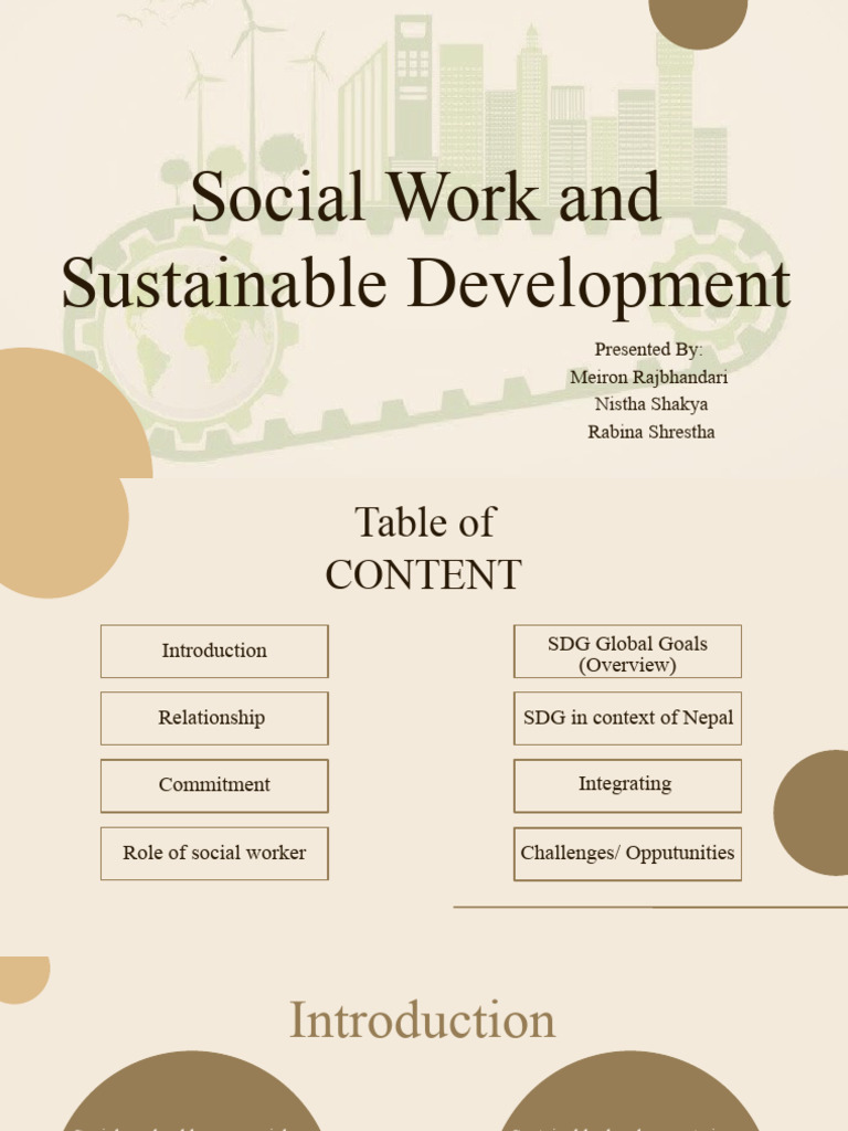 Social Work's Role in Sustainable Development | PDF | Sustainability ...