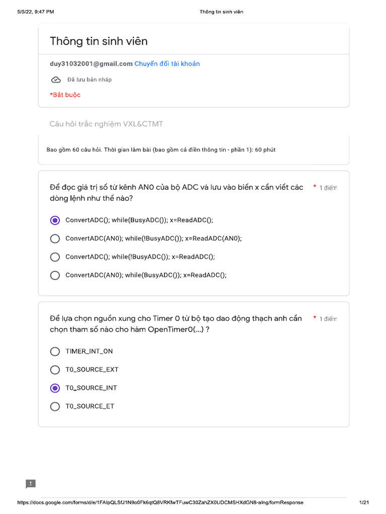 Kiem Tra Trac Nghiem | PDF