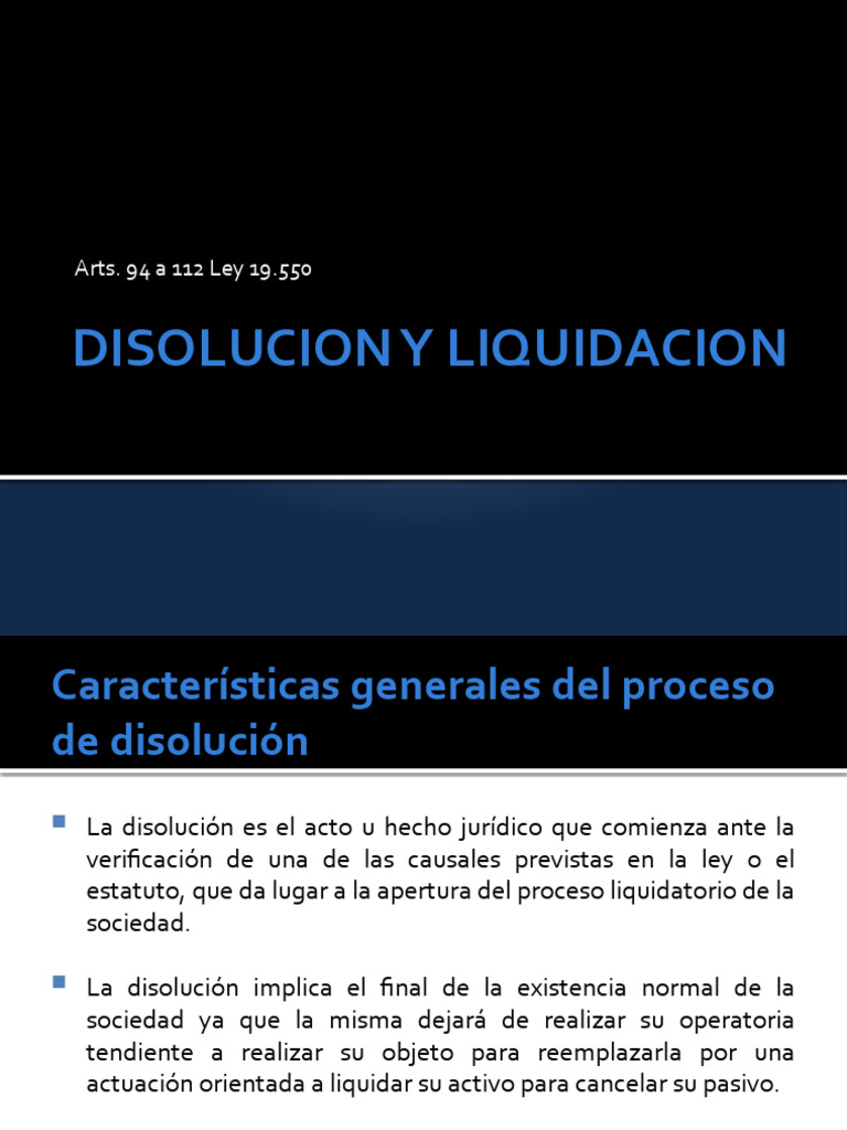 Disolucion y Liquidacion - Dra. Bouzigues | PDF | Liquidación | Sociedad de responsabilidad limitada