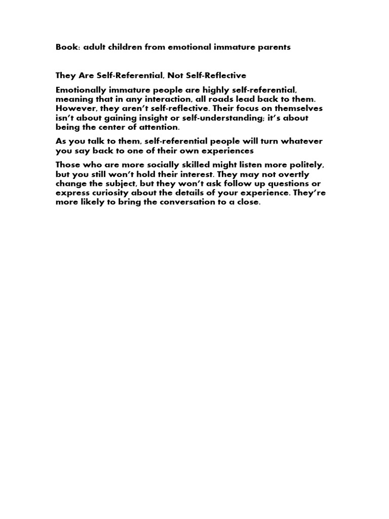 Parents Self Referentia | PDF