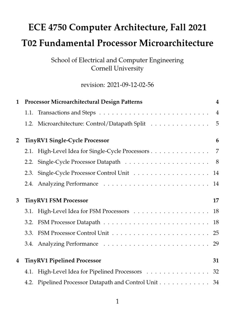 ece4750-T02-proc-uarch | PDF | Electronic Design | Integrated Circuit