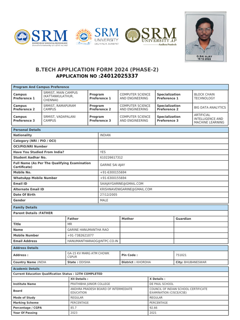 SRM Application | PDF