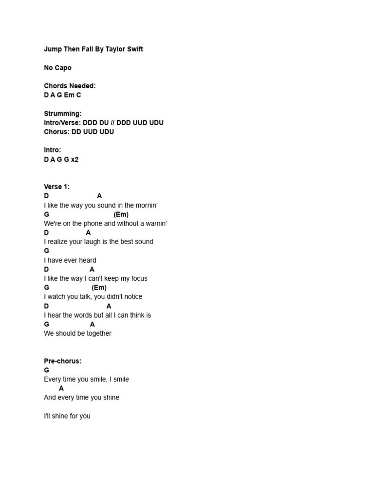 jump+then+fall | PDF | Song Structure | Songs