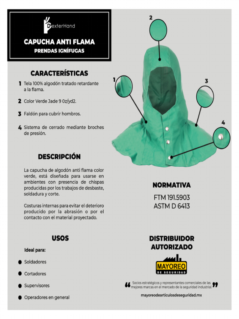 Ficha Tecnica Capucha Anti Flama | PDF