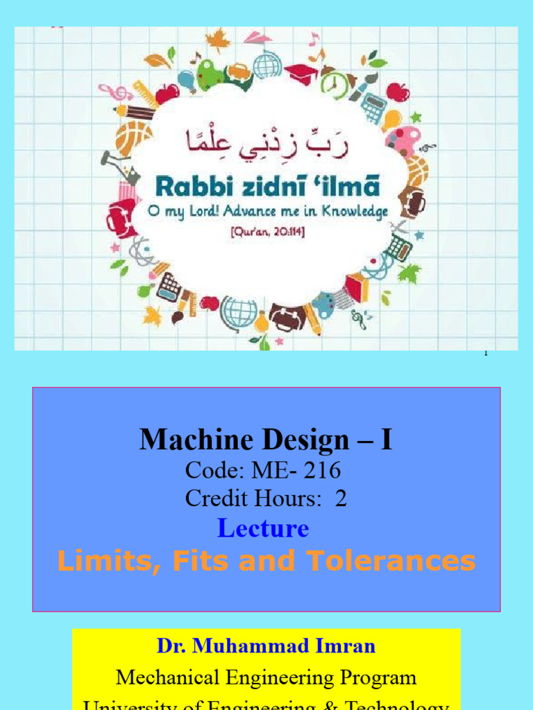 Lecture # 3 Limits Fits and Tolerances | PDF | Engineering Tolerance | Mechanical Engineering