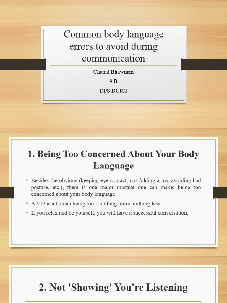 Common body language errors to avoid during communication | Download ...