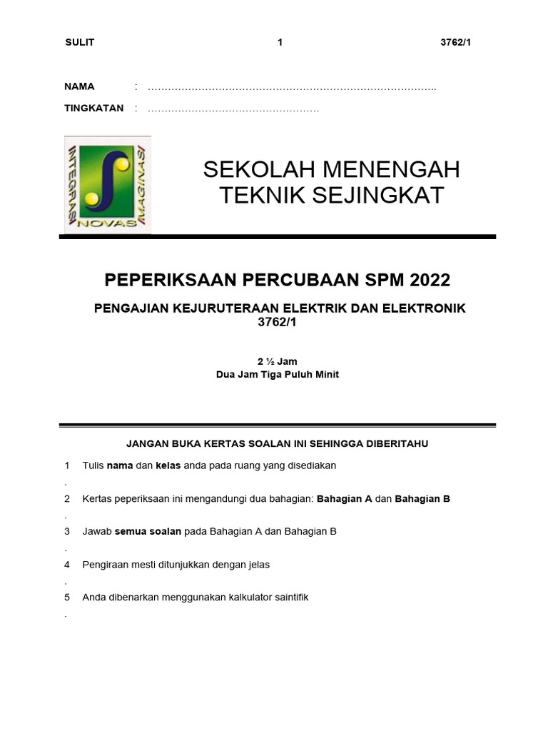 Percubaan SPM 2022 | PDF