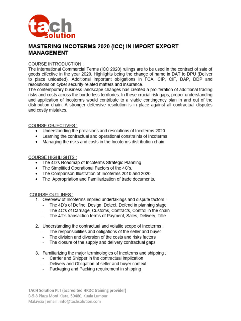 Mastering Incoterms 2020 Rulings | PDF | Private Law | Business Law Mastering Incoterms 2020 Rulings | PDF | Private Law | Business Law