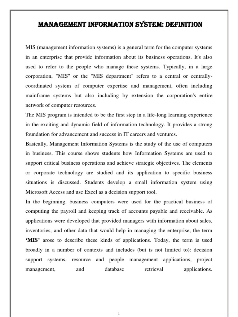 Management Information System | Download Free PDF | Management ...