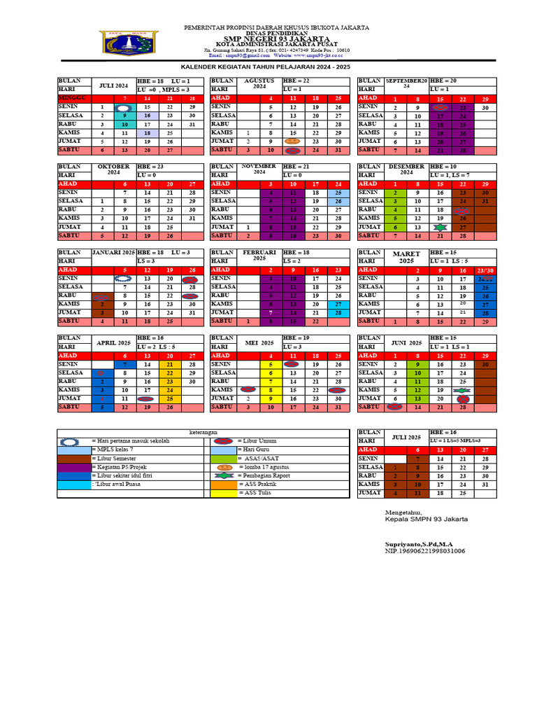 Kaldik SMPN 93 - 2024-2025 Kelas 7 Dirsan | PDF