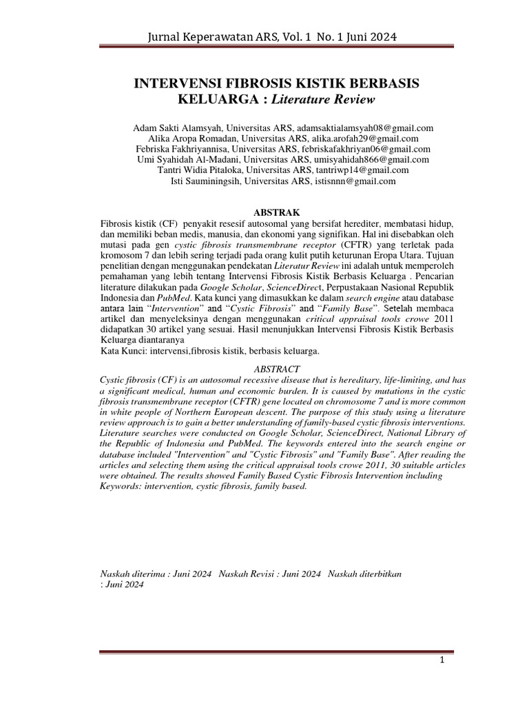 Intervensi Fibrosis Kistik Berbasis Keluarga | PDF