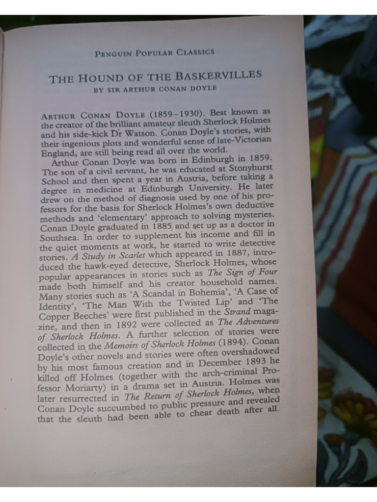 Biography of Arthur Conan Doyle | PDF