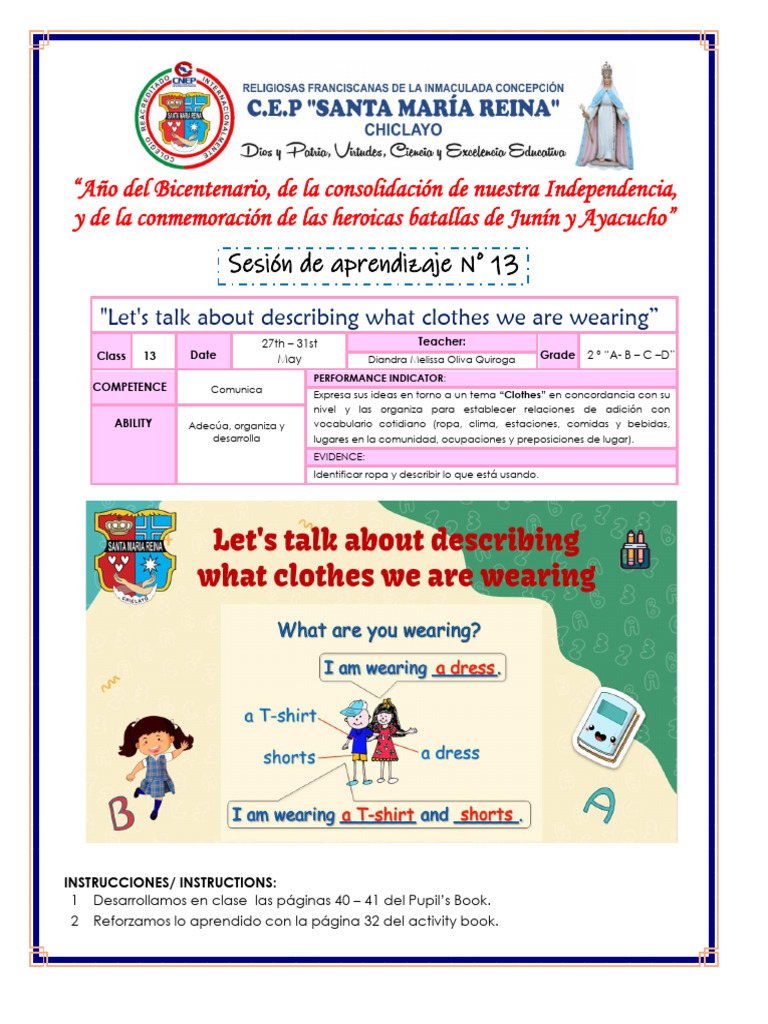Clases de inglés: ropa y cuentos | PDF | Estudios de idiomas ...