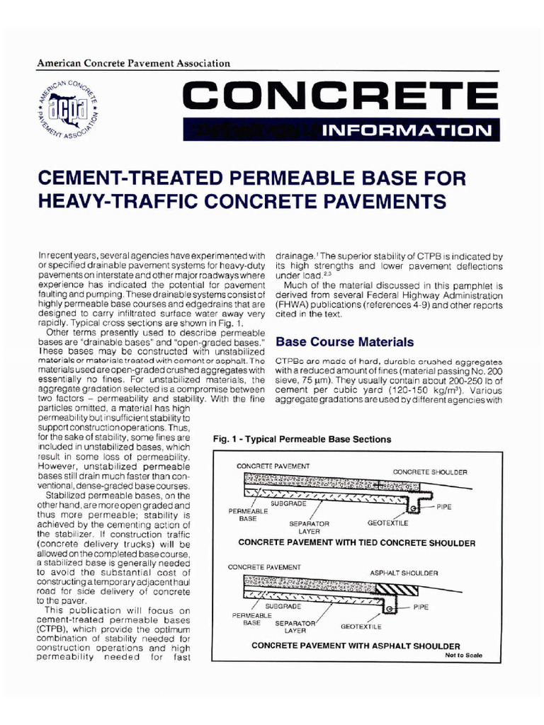Cement-Treated Permeable Base. | PDF