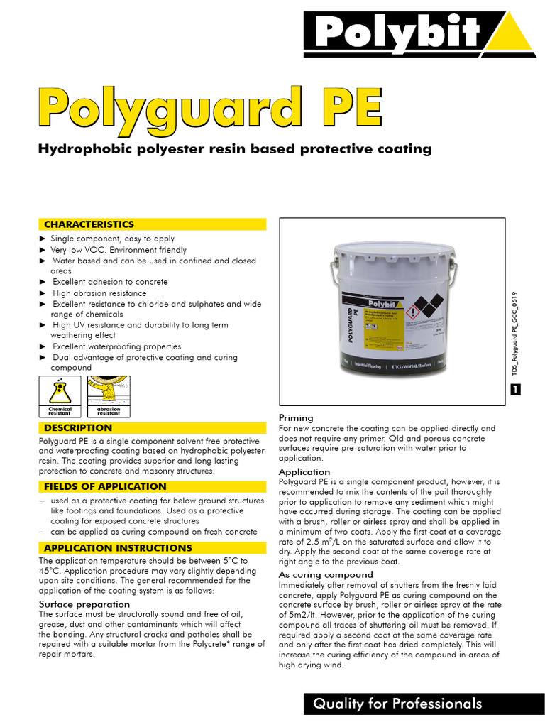 Polyguard PE | PDF | Concrete | Coating