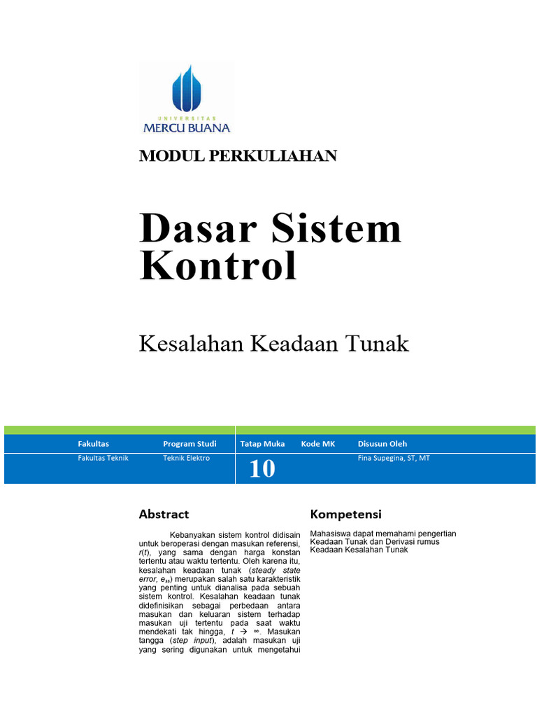Modul10 Dasar Sistem Kontrol | PDF