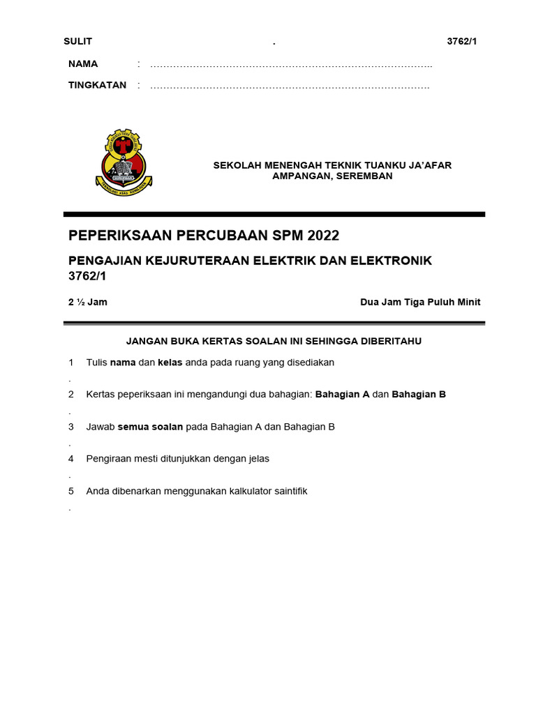 Soalan Trial Spm 2022 Pdf