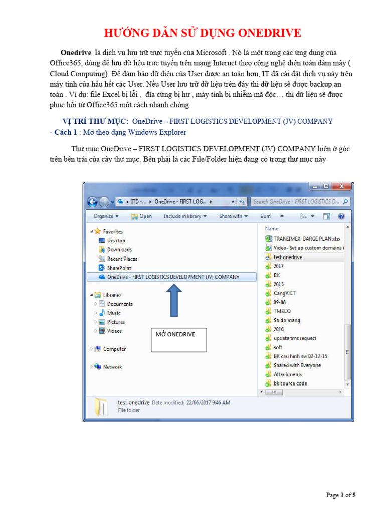 Huong Dan Su Dung OneDrive | PDF