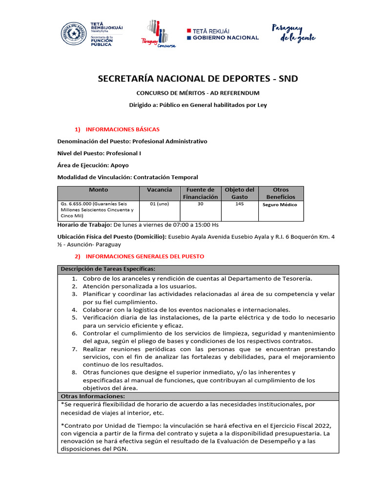 Ejemplo Perfil Profesional Administrativo | PDF