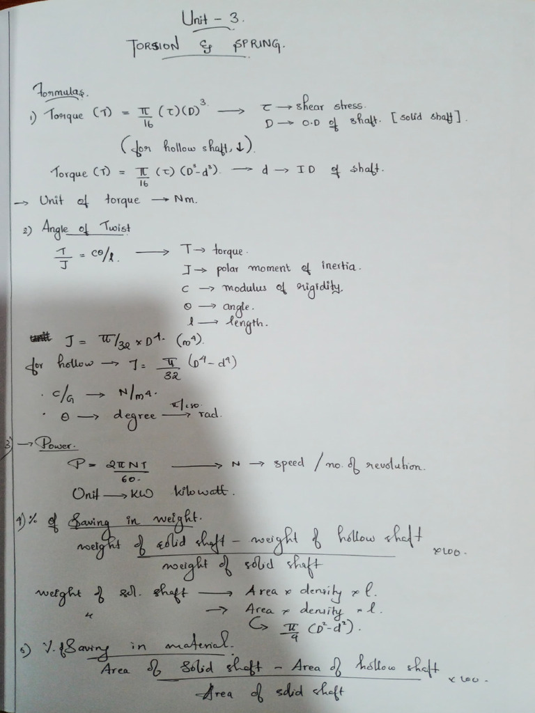 mechanics of solids unit 3 | PDF | Torque | Physics