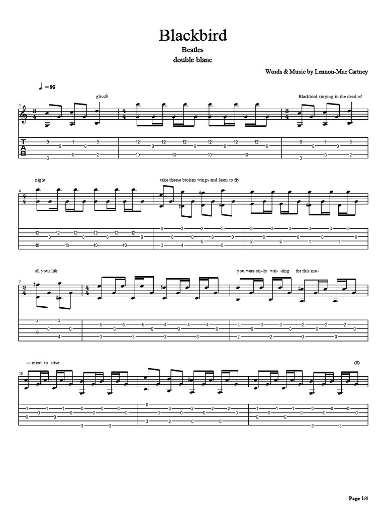 Beatles (The) - Blackbird | PDF | Paul Mc Cartney | British Songs