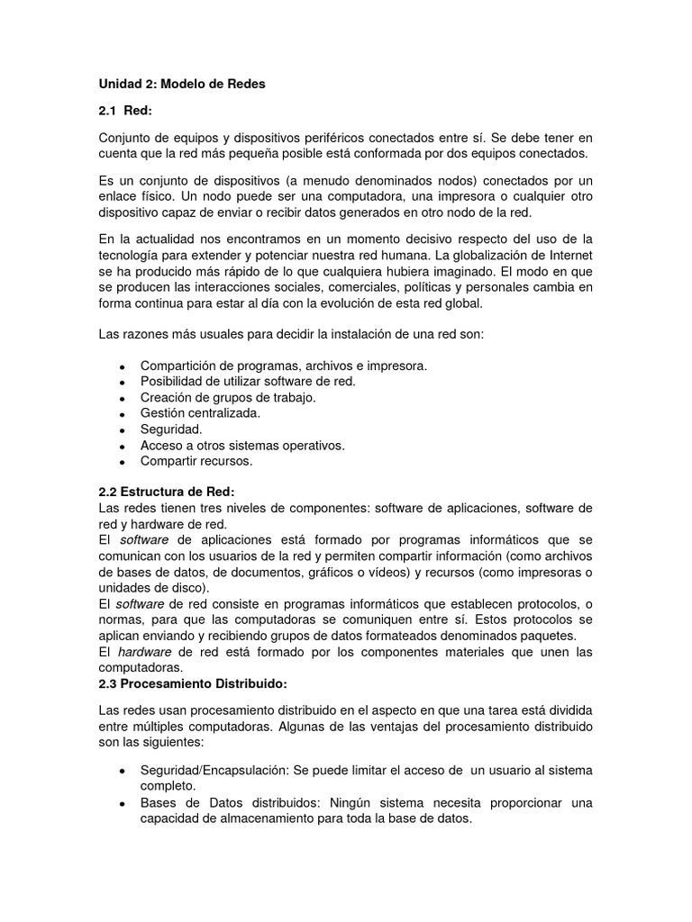 unidad-2-modelo-de-redes | Descargar gratis PDF | Red de computadoras ...