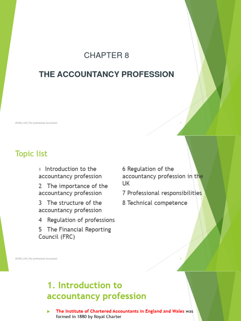 Chapter 8 - The Accountancy Profession | PDF | Accounting | Regulation
