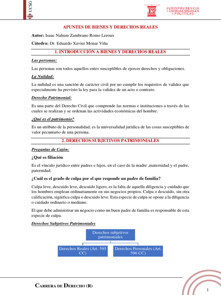 BIENES Y DERECHOS REALES | PDF | Propiedad | Dominio eminente