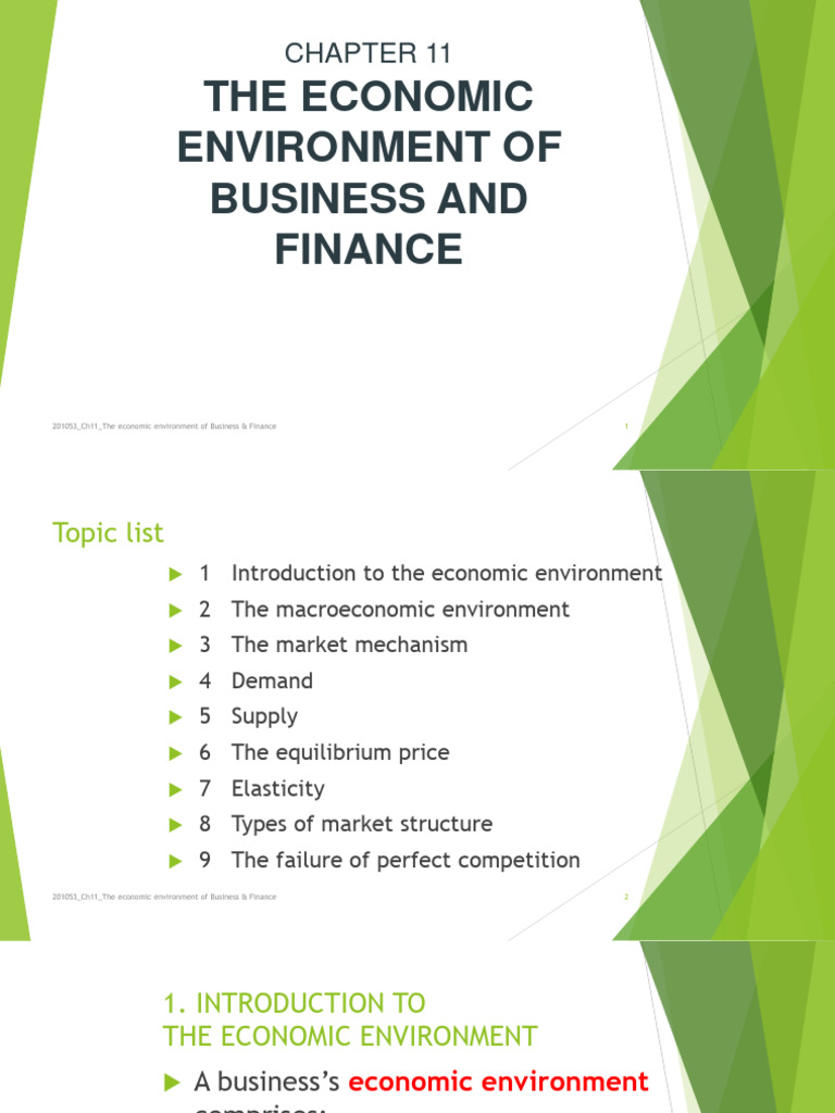 Economic Environment in Business & Finance | PDF | Supply (Economics ...