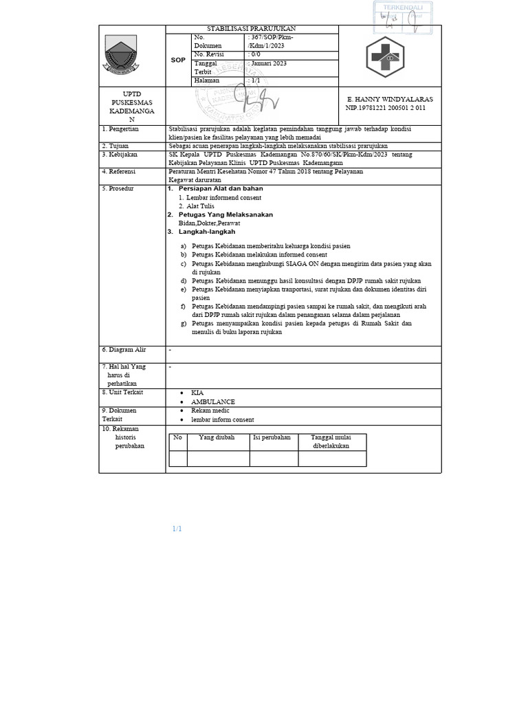 Stabilisasi Prarujukan Puskesmas | PDF