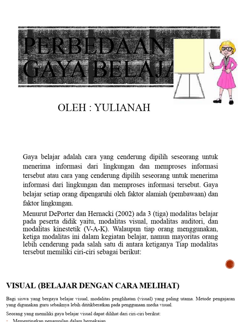 PERBEDAAN GAYA BELAJAR Yulianah | PDF | Karier & Perkembangan